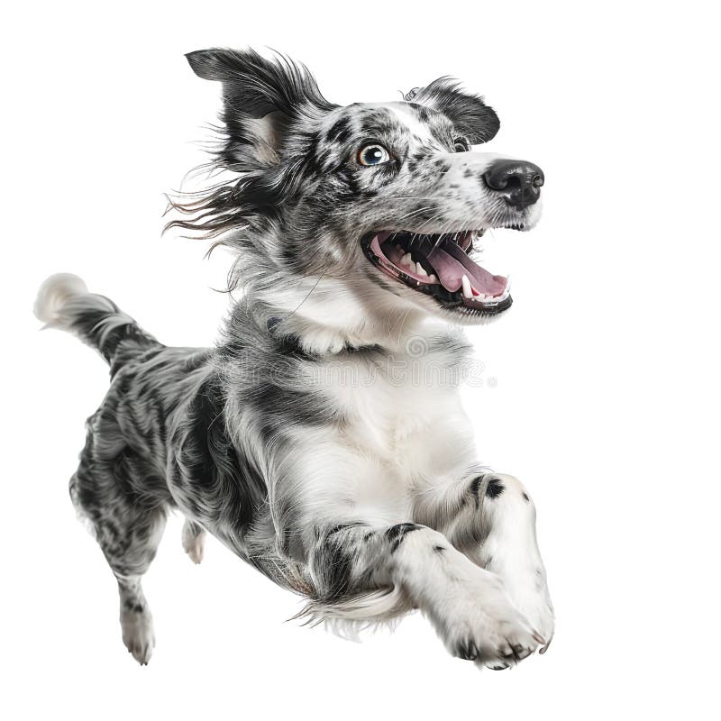 Happy Border Collie Jumping Stock Illustration - Illustration of ...