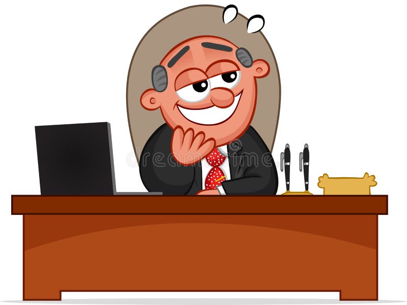 Happy Boss Man Looking stock vector. Illustration of cartoon - 32216117