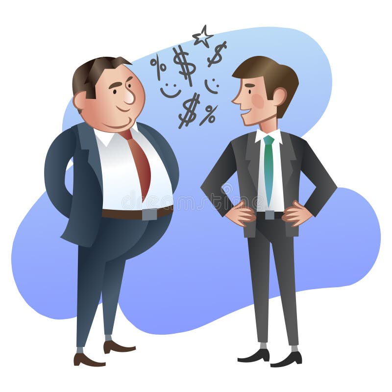 Happy Boss or Manager and the Employee. Stock Vector - Illustration of ...