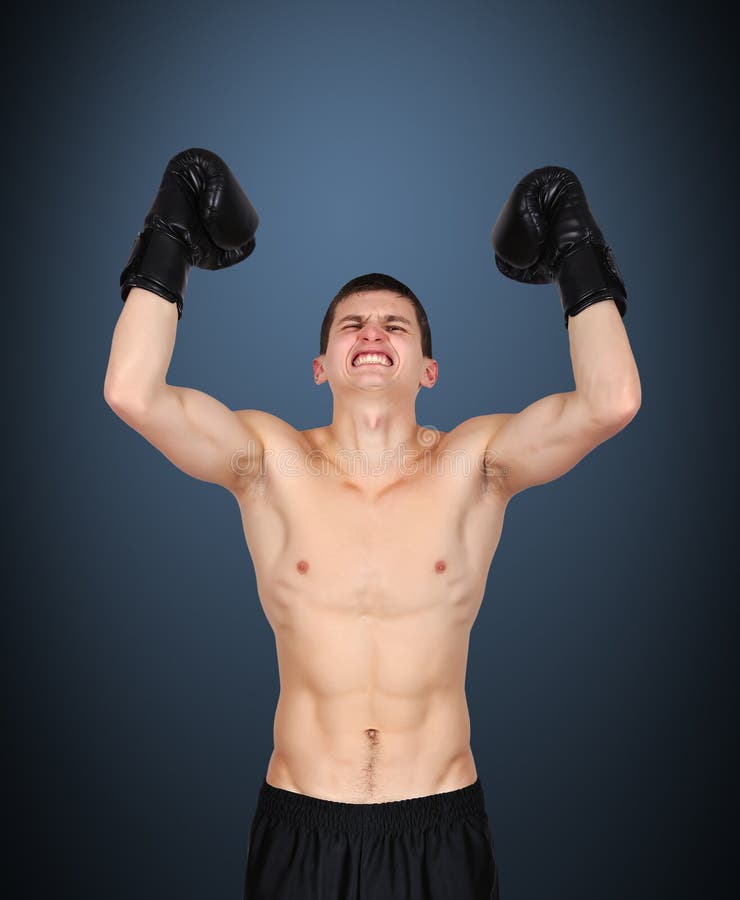 Boxer Winner with Beaten Man on the Boxing Ring Stock Photo - Image of ...