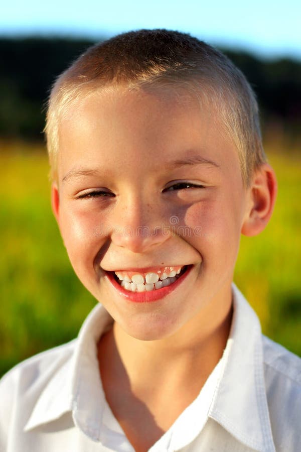 Happy boy stock image. Image of shirt, portrait, blond - 17125237