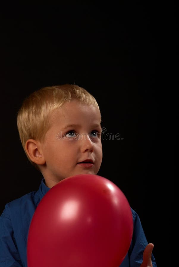 Happy boy with balloon stock image. Image of hold, eyes - 16098741