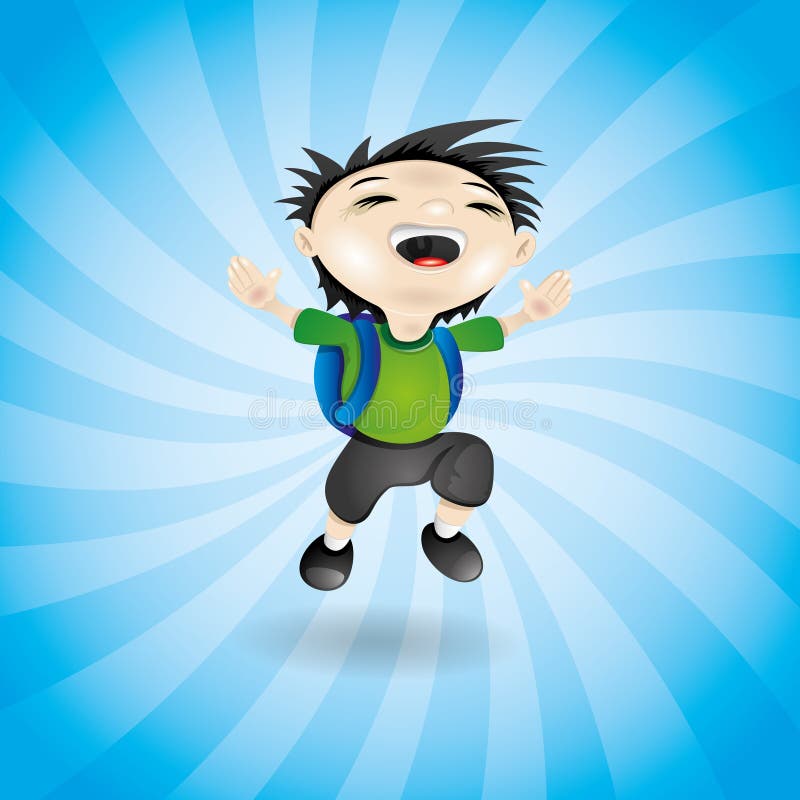 Happy boy on blue. stock vector. Illustration of children - 34901005