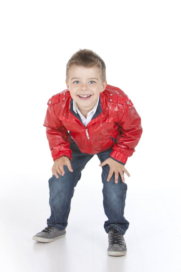 Happy boy stock image. Image of jump, careful, leaning - 30374249
