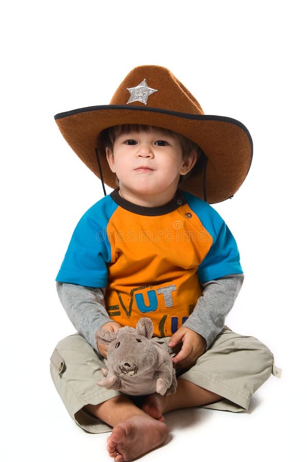Happy Boy in Cowboy Hat with Rat Stock Image - Image of orange, cute ...