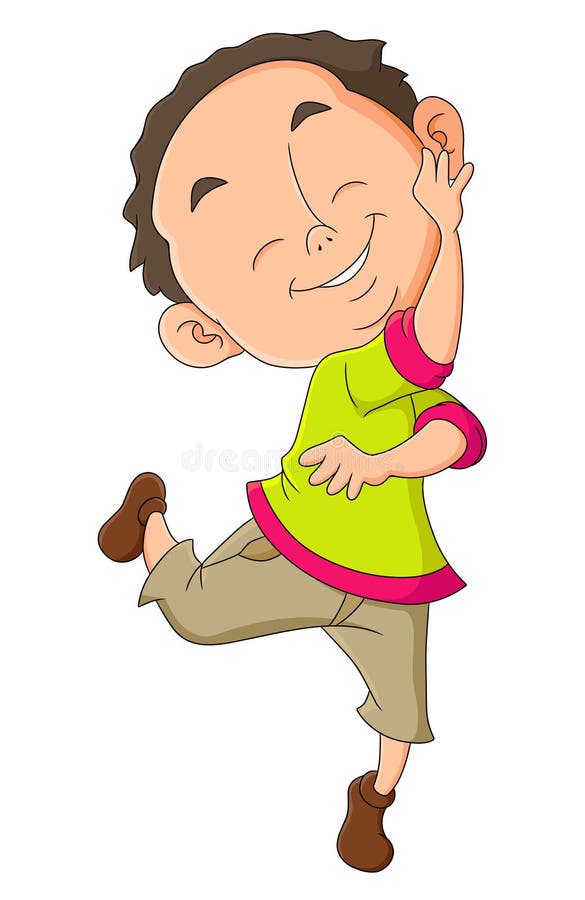 The Happy Boy is Dancing with the Happy Expression Stock Vector ...