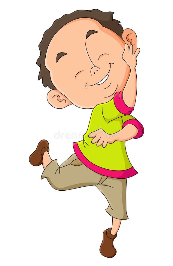 The Happy Boy is Dancing with the Happy Expression Stock Vector ...