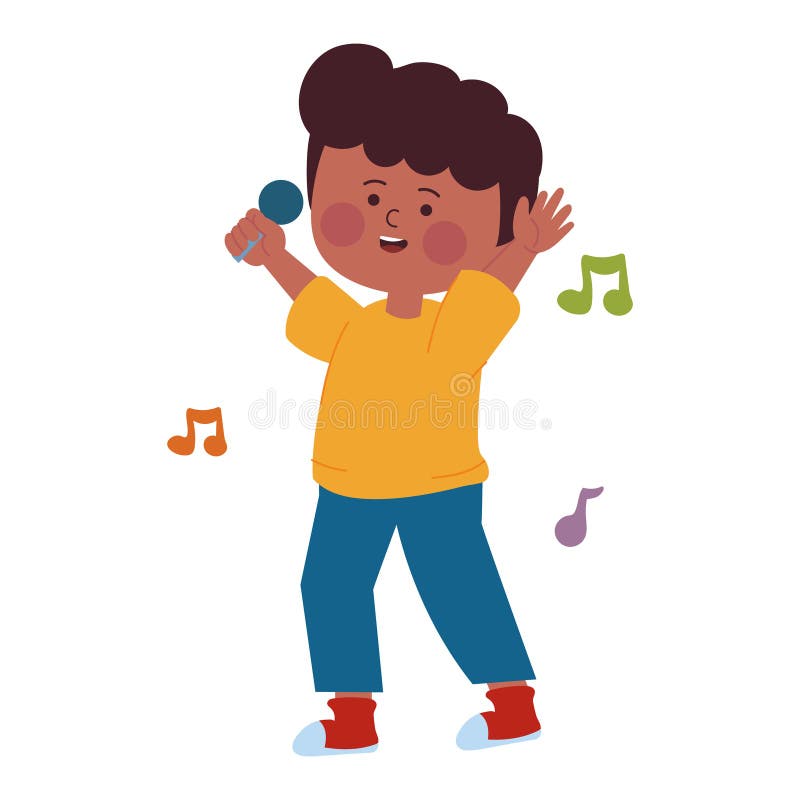 Happy boy dancing stock vector. Illustration of young - 353653693