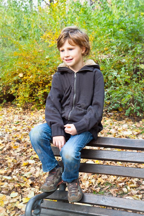 Happy Boy Enjoying in Fall Season Stock Photo - Image of people, small ...