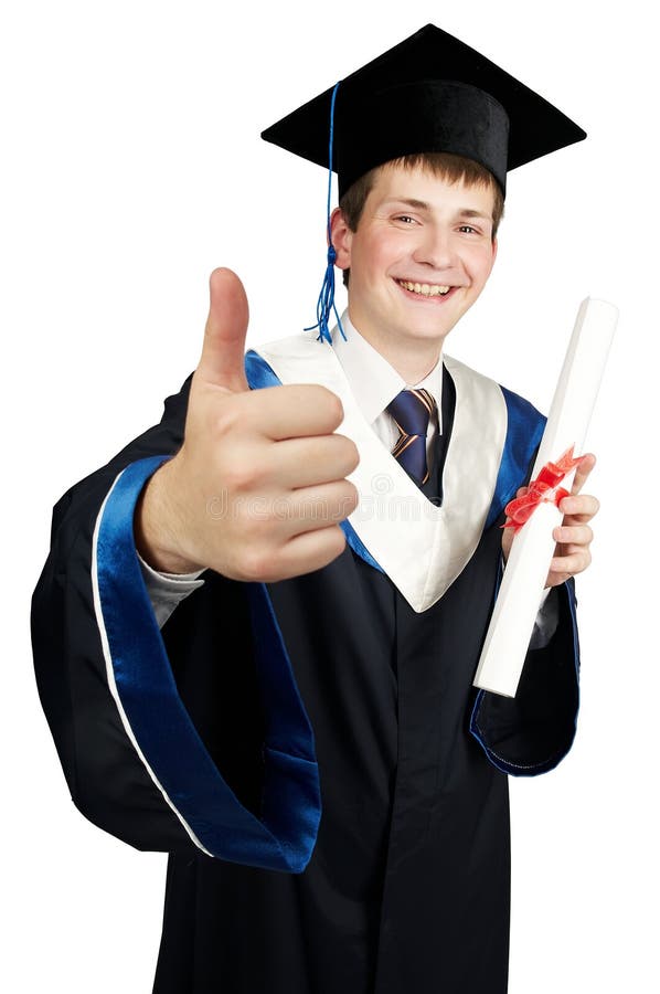Happy boy graduate stock photo. Image of cloak, person - 14760264