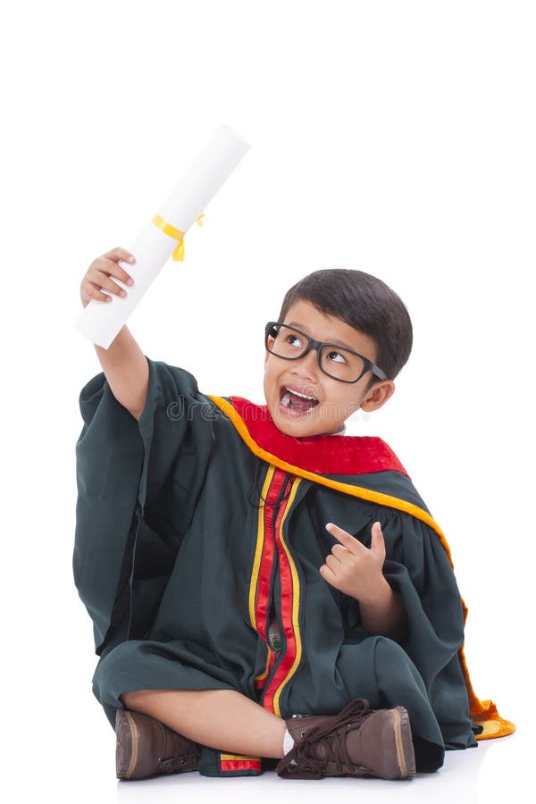 Happy Boy in Graduation Suit Stock Photo - Image of cheerful, graduated ...