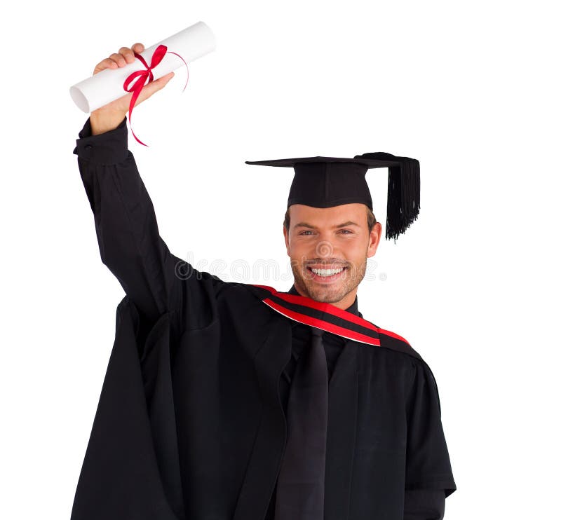 Happy Boy after His Graduation Stock Image - Image of adult, happiness ...