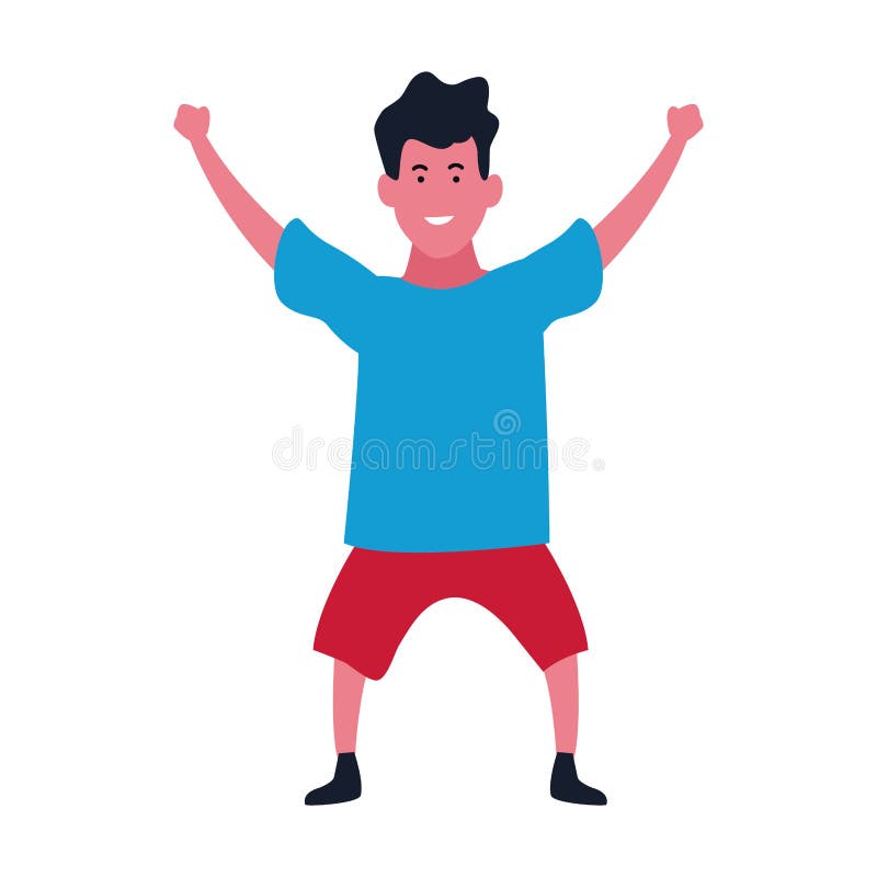 Cartoon Excited Boy Jumping Icon, Colorful Design Stock Vector ...