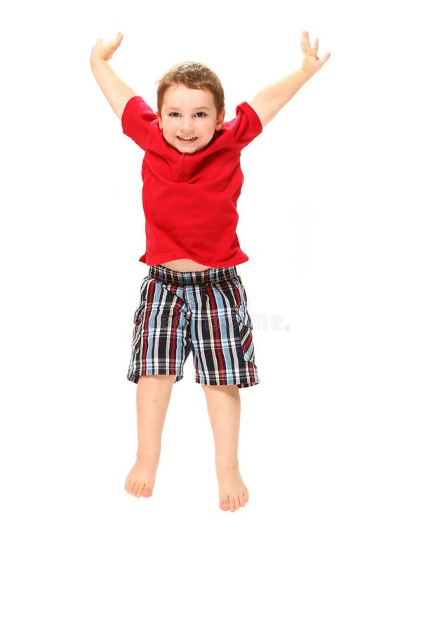 Happy Boy Jumping stock image. Image of small, child - 14649995