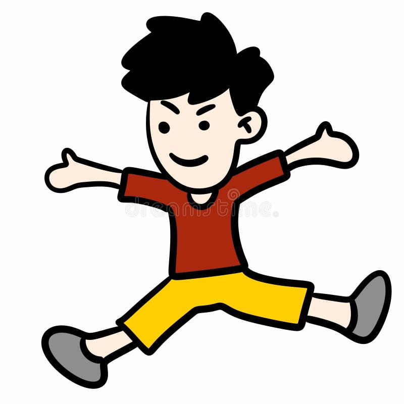 Happy boy jumping icon stock illustration. Illustration of happy ...