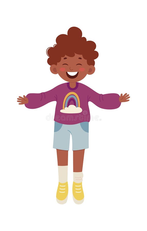 Happy Boy Jumping stock vector. Illustration of jumping - 273902155