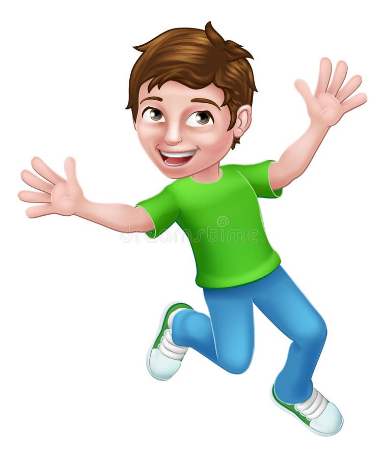 Happy Boy Kid Child Cartoon Character Stock Vector - Illustration of ...