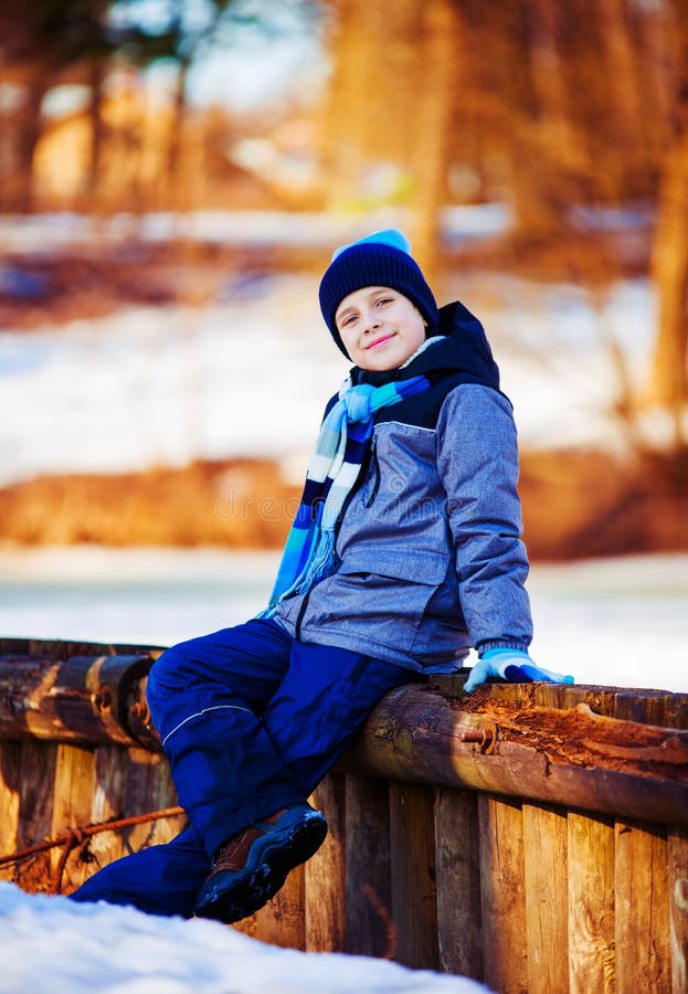 Happy Boy Going Ice Skating Stock Image - Image of outsides, park ...