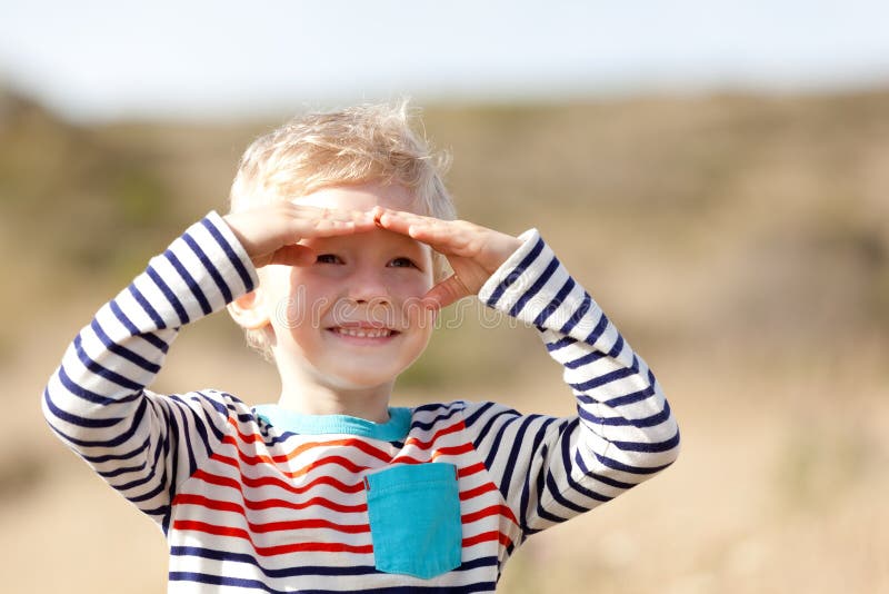 Happy boy outdoors stock image. Image of cute, looking - 33205177