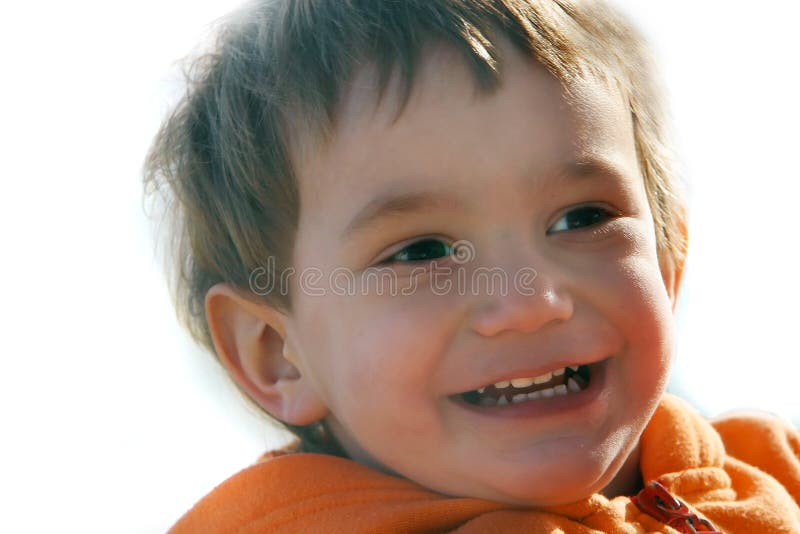 Happy boy over white stock photo. Image of casual, childhood - 7908594
