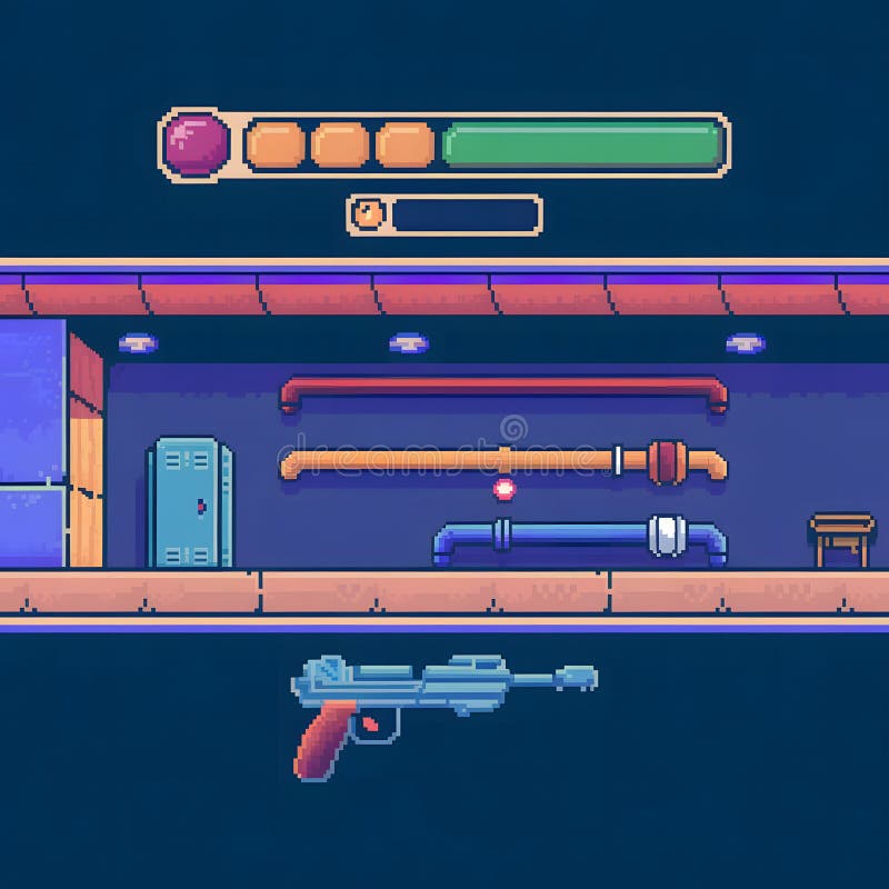 Happy Boy Play Video Games with Tablet in Hands. Lock Hud Hologram and ...