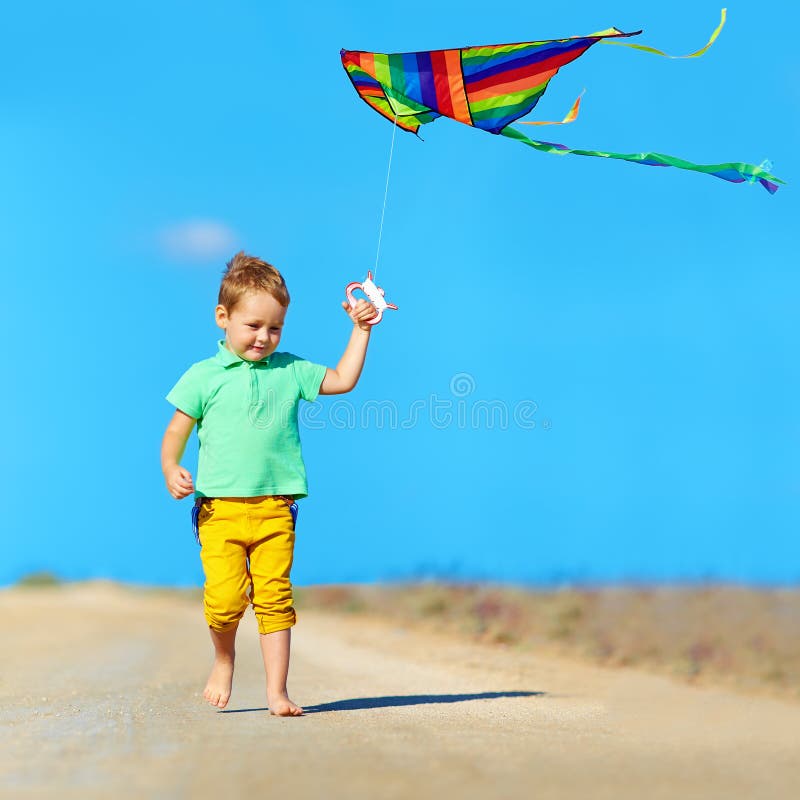 Child with kite stock photo. Image of childhood, holding - 2614384