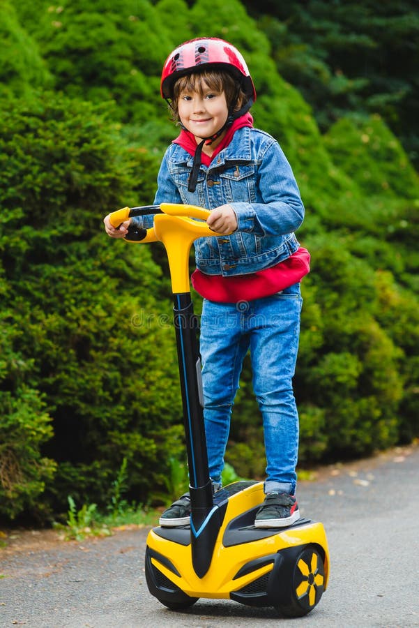 Happy Boy Riding Hoverboard Gyroscooter Outdoor Stock Photos - Free ...