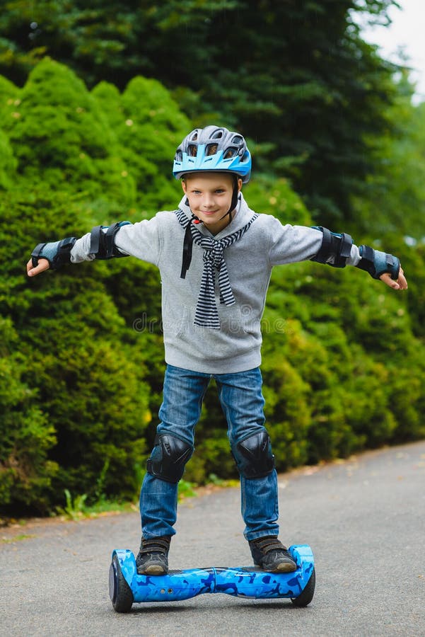 Happy Boy Riding Hoverboard Gyroscooter Outdoor Stock Photos - Free ...