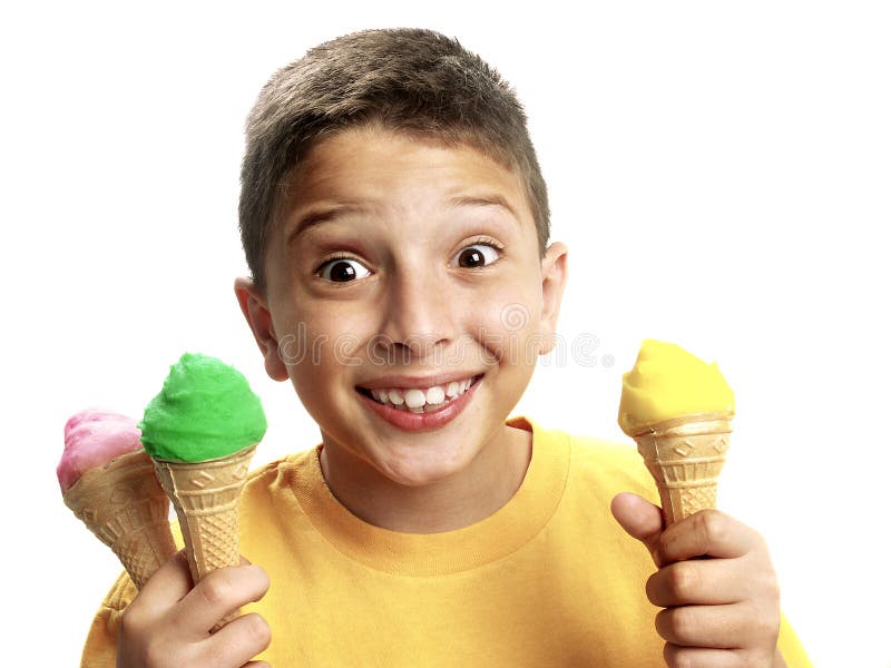 Happy boy showing ice stock photo. Image of excitement - 17348578