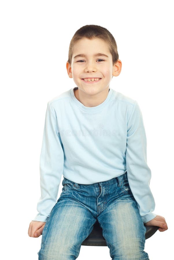Happy Boy Sitting On Chair Stock Photos - Image: 18846403