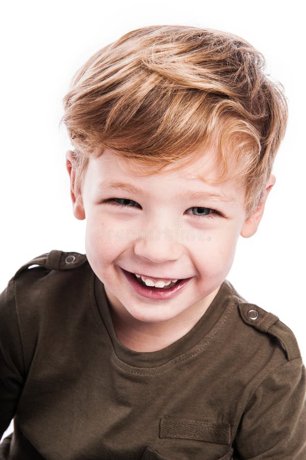 Happy Boy Looking To Camera. Stock Image - Image of adorable, laughing ...