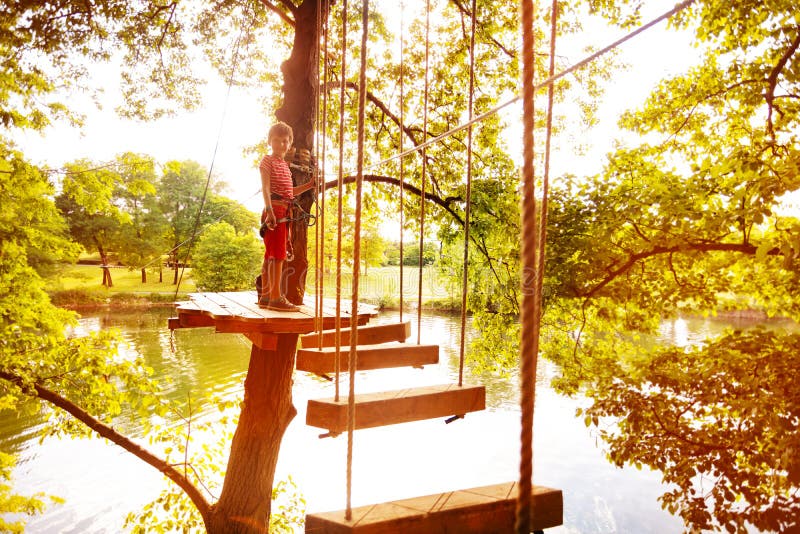 Happy Kids Stand Ropes Playground Stock Photos - Free & Royalty-Free ...