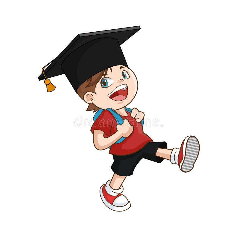 Happy boy student graduate stock vector. Illustration of academic ...