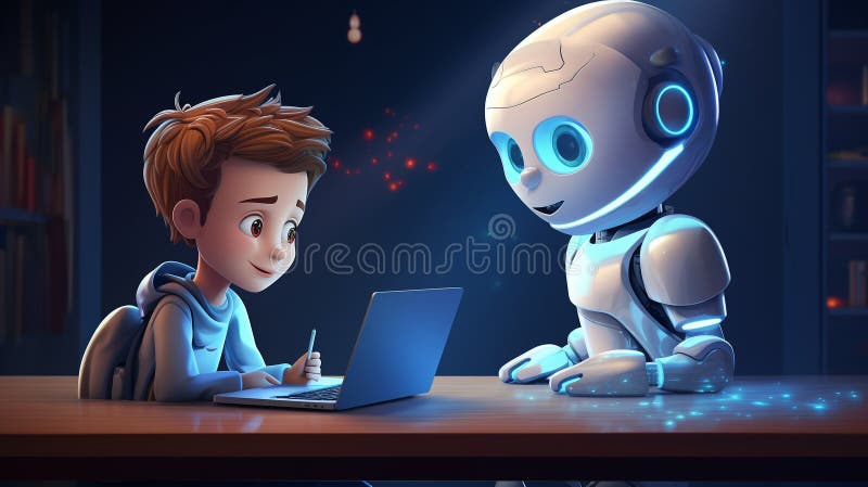 Happy boy studying stock illustration. Illustration of intelligence ...