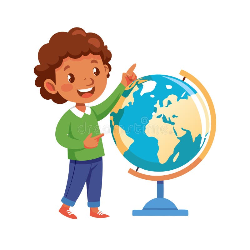 Happy Boy Studying Globe: Education, Geography, Learning and Discovery ...
