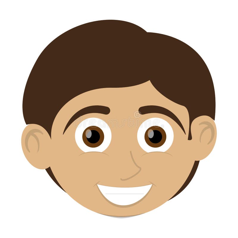 Happy Boy with Tan Skin Icon Stock Illustration - Illustration of ...