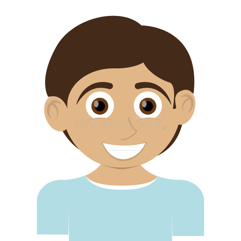Happy Boy with Tan Skin Icon Stock Illustration - Illustration of group ...