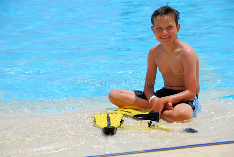 Happy boy in water stock image. Image of sitting, clear - 2616919