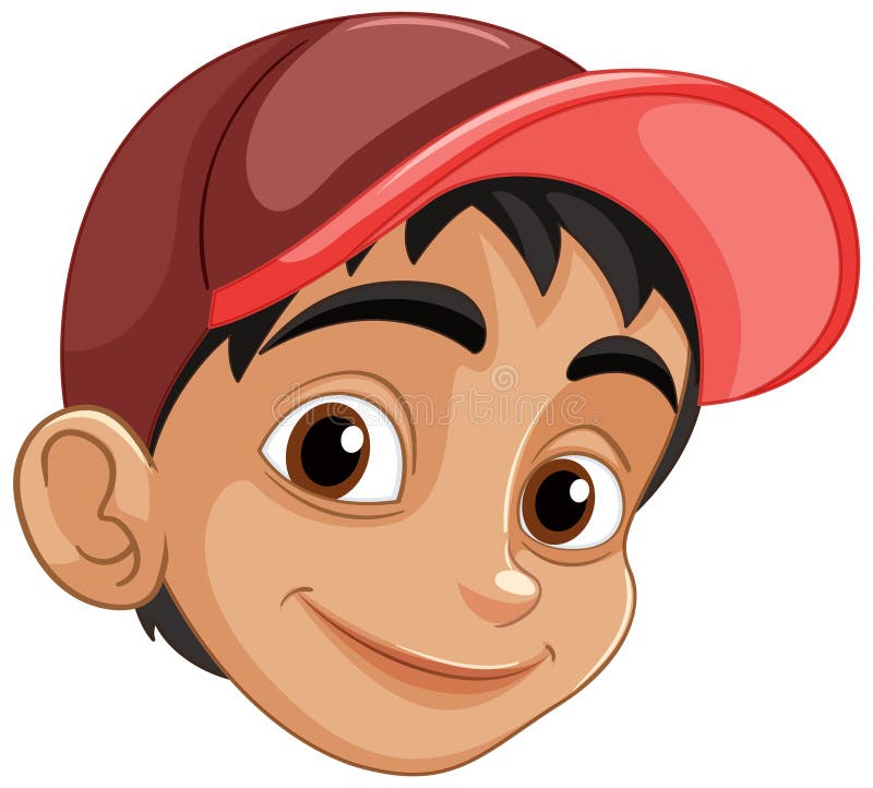 A happy boy wearing a cap stock vector. Illustration of cartoon - 328771152
