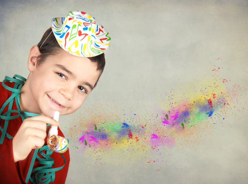 Happy boy with whistle stock image. Image of cheerful - 40244543