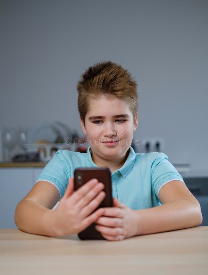 Happy Boymaking a Video Call Stock Image - Image of relatives ...