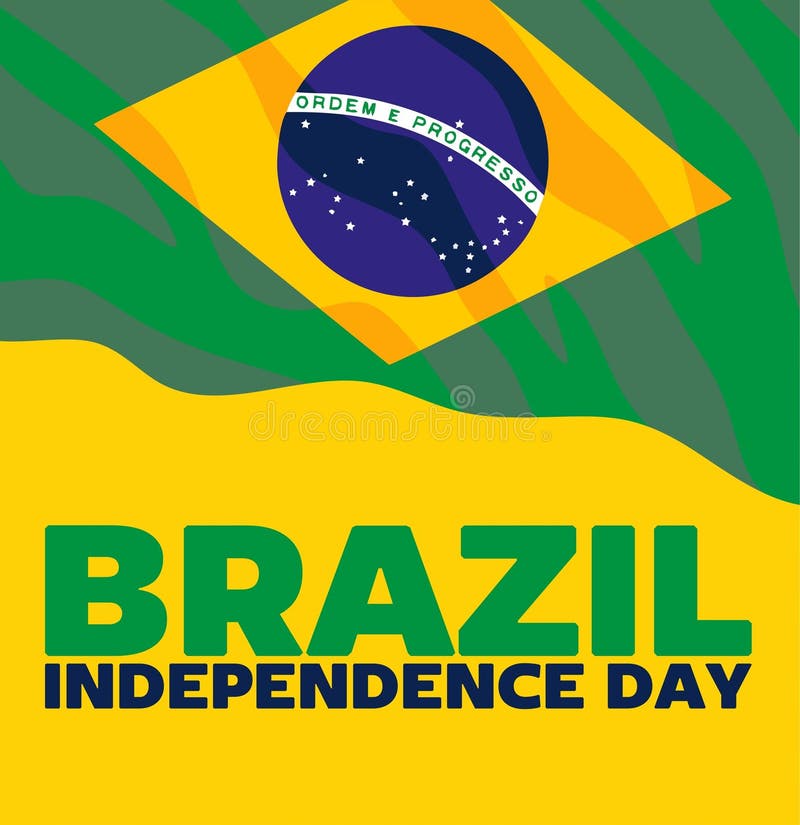 Happy Brazil Independence Day with Brazil Flag Stock Vector ...
