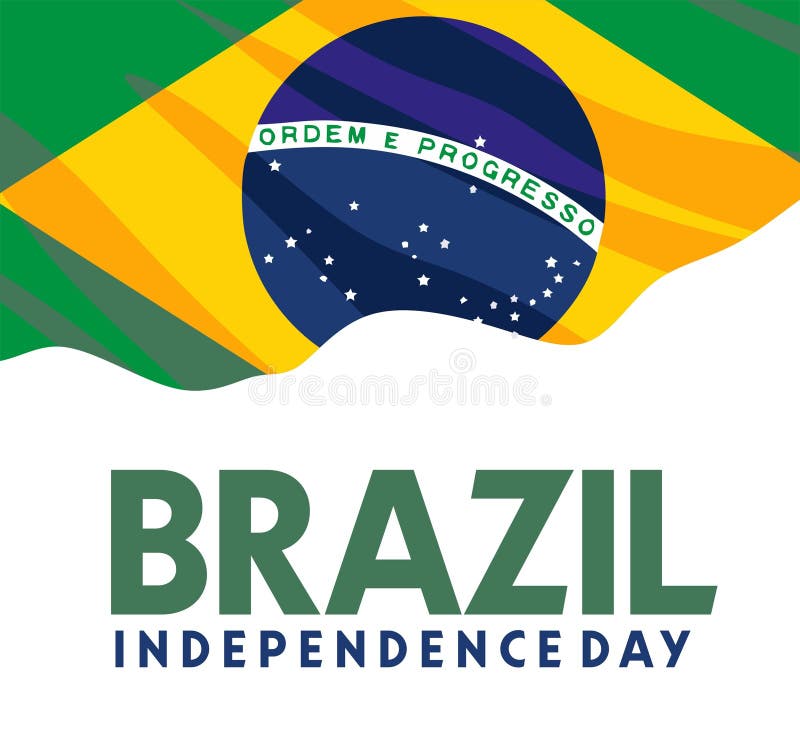 Happy Brazil Independence Day with Brazil Flag Stock Vector ...