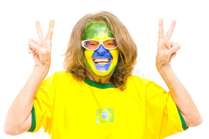 Happy Brazilian stock photo. Image of patriotic, goal - 14436580