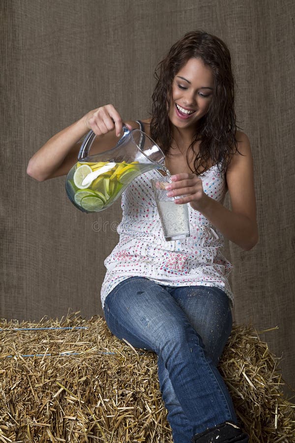 Happy break time stock photo. Image of water, drink, farming - 17630858