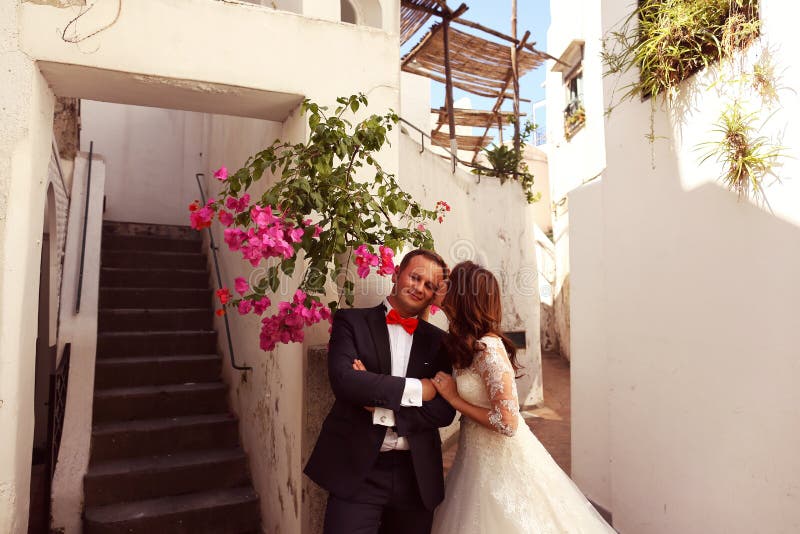 Happy Bridal Couple Embracing Stock Photo - Image of adult, blond: 57776842