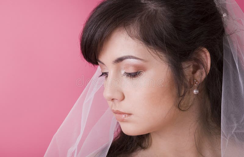A Worried Young Bride stock image. Image of hair, white - 6186779