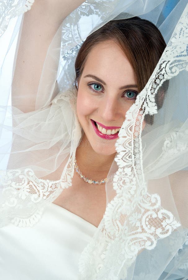 Happy bride stock photo. Image of girl, beauty, diamonds - 18321628