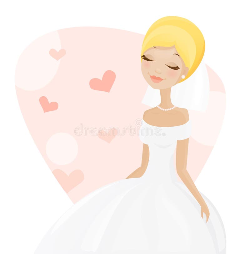 Happy Smiling Beautiful Blond Bride Stock Illustrations – 19 Happy ...