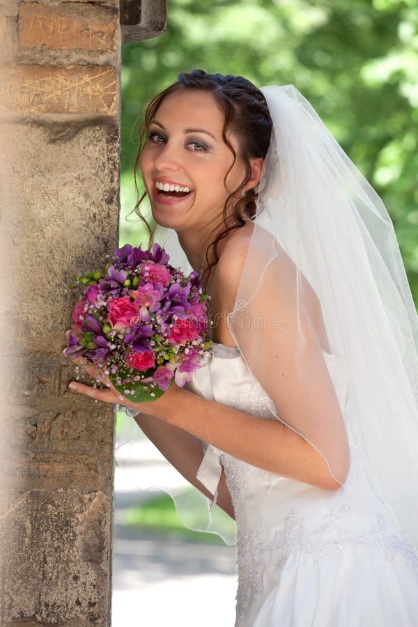 Happy bride stock photo. Image of femininity, beautiful - 18539668